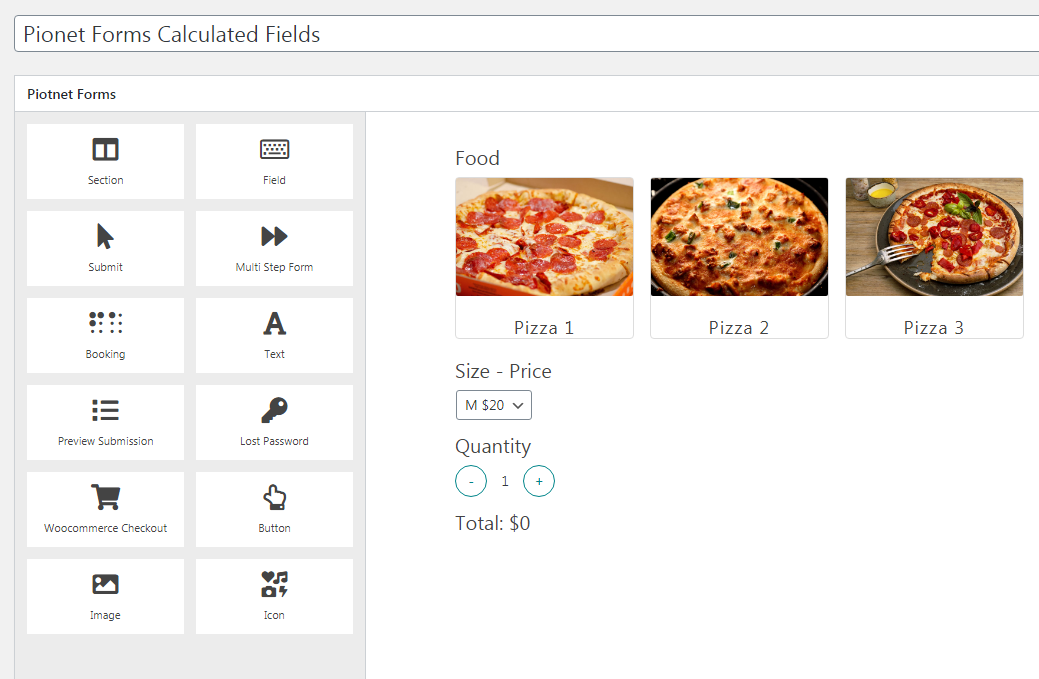 Calculated Fields - Piotnet Forms