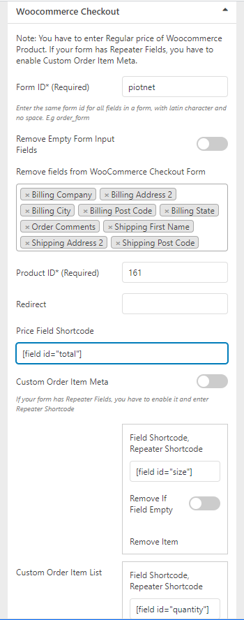 Woocommerce One Page Checkout Piotnet Forms