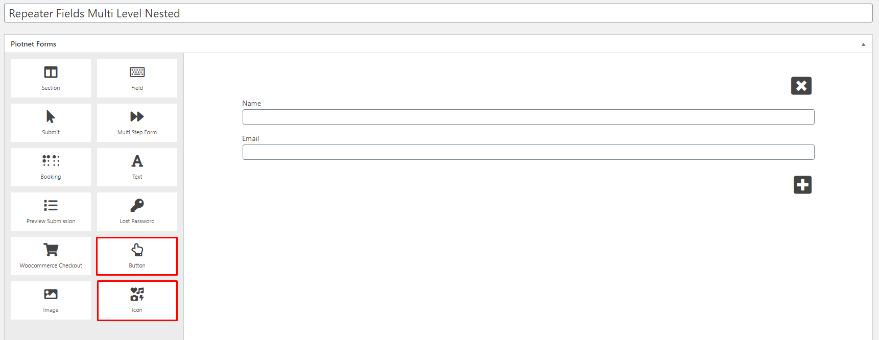 Repeater Fields Multi Level Nested - Piotnet Forms