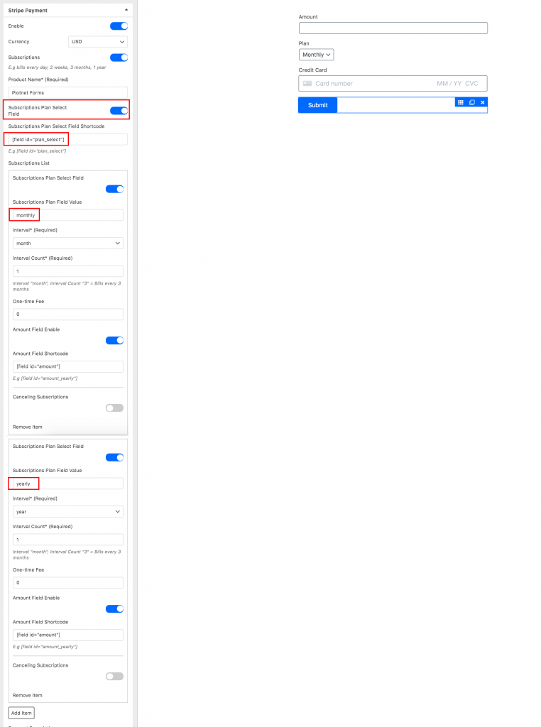 Stripe Payment - Piotnet Forms