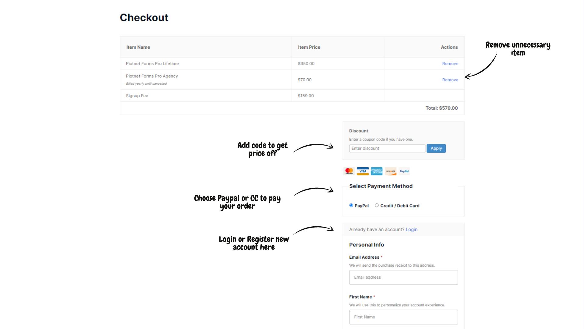 Purchasing, Install License - Piotnet Forms