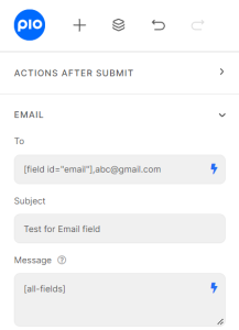 Email Actions - Piotnet Forms